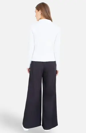 YUMI Ribbed Collar Button Up Cardigan - Ivory