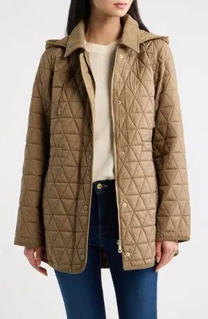Bernardo Quilted Hooded Jacket