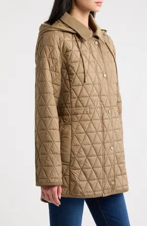 Bernardo Quilted Hooded Jacket