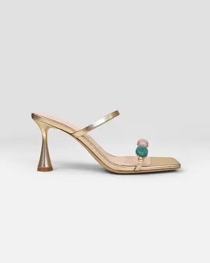 MI/MAI Naxos Cabochon Embellished Mule Sandals