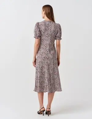GHOST LONDON Clarissa Tie Front Midi Dress - Red Ditsy