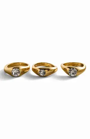 Baublebar Abigail Set Of 3 Rings - Clear