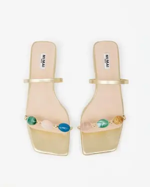 MI/MAI Thetis Cabochon Embellished Flat Mules