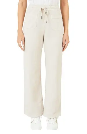 YUMI Relaxed Stretch Wide Leg Trousers - Chalk