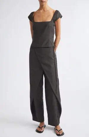 ST. AGNI Wool Blend Cap Sleeve Top