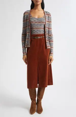 Veronica Beard Alexie Corduroy Midi Skirt
