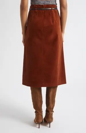 Veronica Beard Alexie Corduroy Midi Skirt