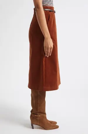 Veronica Beard Alexie Corduroy Midi Skirt
