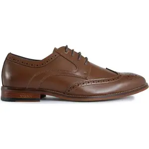 V.GAN LONDON Mocha Brogue Shoes - Brown