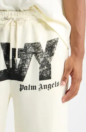PLAY PALM ANGELS Logo Print Oversize Sweatpants