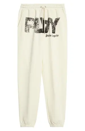 PLAY PALM ANGELS Logo Print Oversize Sweatpants