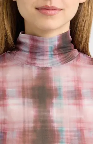 Rag & Bone Yana Plaid Turtleneck Top