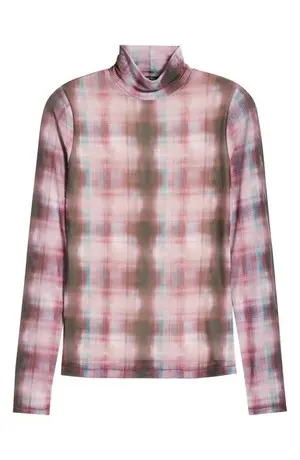 Rag & Bone Yana Plaid Turtleneck Top