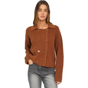 BELLE & BLOOM Make It With You Buttoned Cardigen Jacket - Dark Brown