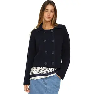 BELLE & BLOOM Buttoned Cardigan Jacket - Navy