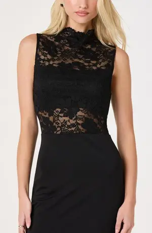 Astr The Label Cathia Lace Bodice Midi Dress