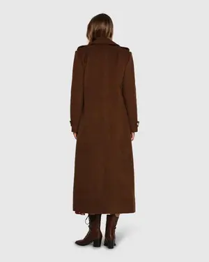 BELLE & BLOOM Command Wool Blend Double Breast Maxi Coat