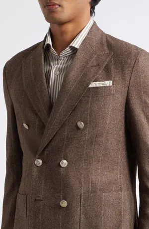 Eleventy Double Breasted Wool Blend Sport Coat