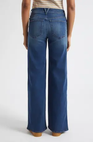 Veronica Beard Taylor Mid Rise Wide Leg Jeans