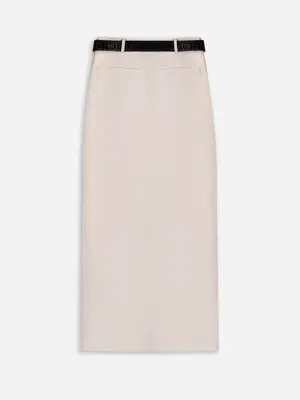 NOCTURNE Belted Front Slit Maxi Skirt