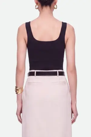 NOCTURNE Belted Maxi Skirt With Front Slit - Ivory