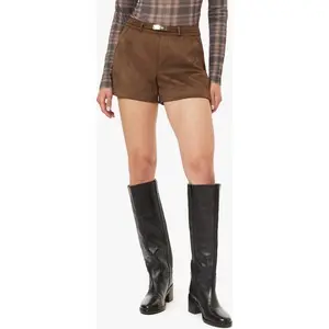 Habitual Faux Suede Micro Mini Shorts - Teak