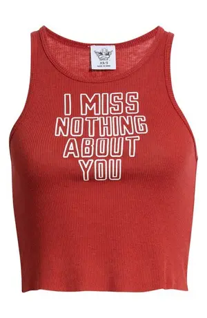 BOYS LIE I Miss Nothing Graphic Crop Tank