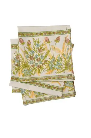 MODERN PRAIRIE Clover Luncheon Napkins - White