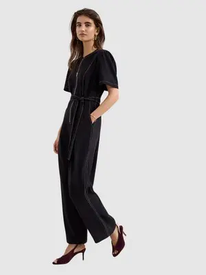PHASE EIGHT Zip-front Wide-leg Jumpsuit