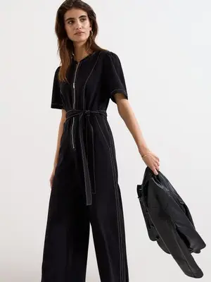 PHASE EIGHT Zip-front Wide-leg Jumpsuit