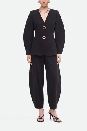 NOCTURNE Ring Button Wrap Front Jacket