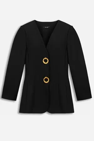 NOCTURNE Ring Button Wrap Front Jacket