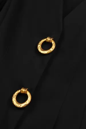 NOCTURNE Ring Button Wrap Front Jacket