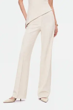 NOCTURNE High Waist Slit Hem Trousers