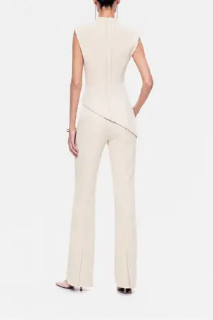 NOCTURNE High Waist Slit Hem Trousers
