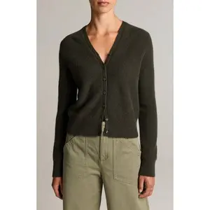 Vince Boiled Cashmere V-neck Cardigan - Dark Moss