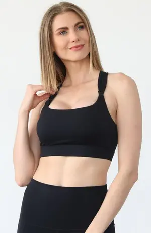 SWEAT & MILK Chloe 4 Running Nursing And Pumping Sports Bra - Black