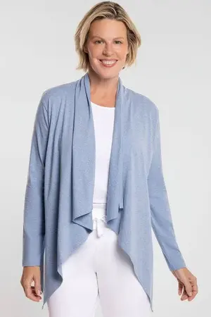 Coolibar Marietas Long Sleeve Sun Wrap - Light Blue Heather