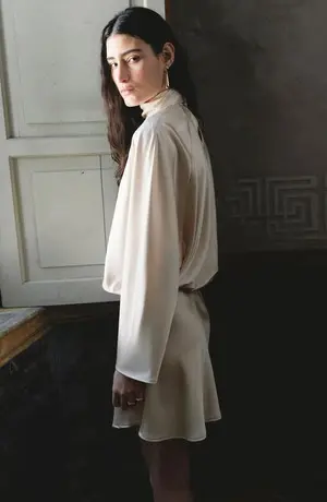 Mango Mock Neck Long Sleeve Minidress