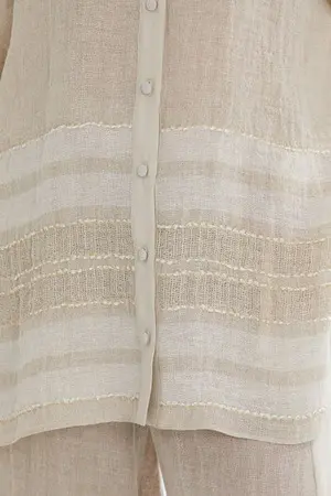 GIZIA Trim Detail Linen Shirt
