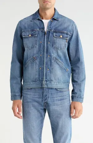 THE SEVEN CONTINENTS The Holden Zip Front Denim Jacket