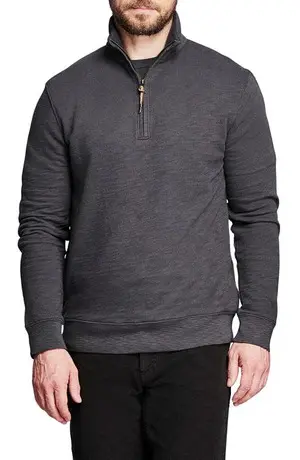 Billy Reid Billy Reid French Terry Half-Zip Pullover Asphalt