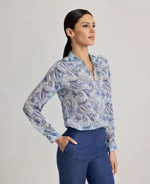REALLY WILD CLOTHING Sophia Liberty Silk Classic Shirt