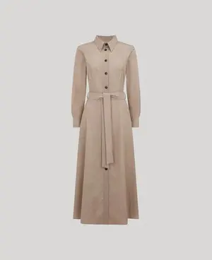 REALLY WILD CLOTHING Diane Wool Shirt Dress - Taupe