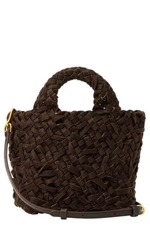 NAGHEDI St. Barths Petit Woven Tote - Chocolate