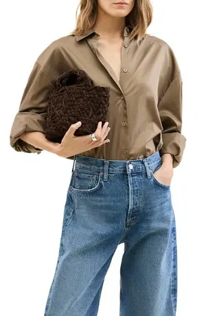 NAGHEDI St. Barths Petit Woven Tote - Chocolate
