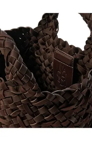 NAGHEDI St. Barths Petit Woven Tote - Chocolate