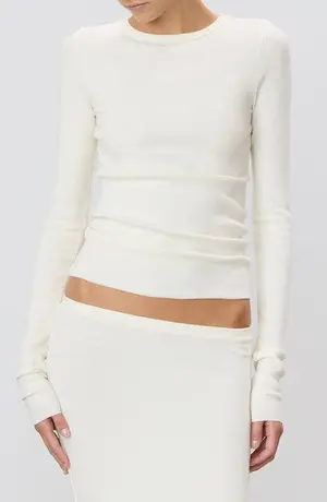 Eterne Long Sleeve Fitted Top - Cream