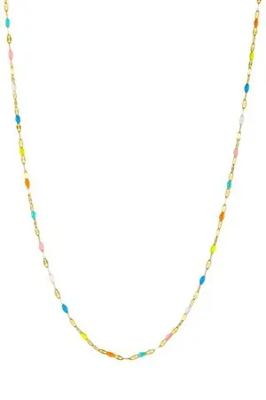 ATOLEA Rainbow Enamel Choker Necklace - Gold