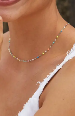 ATOLEA Rainbow Dainty Choker - Silver